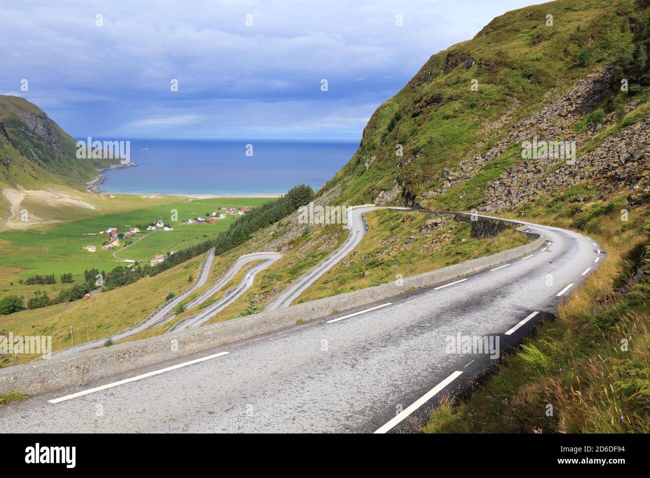 Norway winding road. Landscape of Hoddevik in Stadlandet peninsula ...