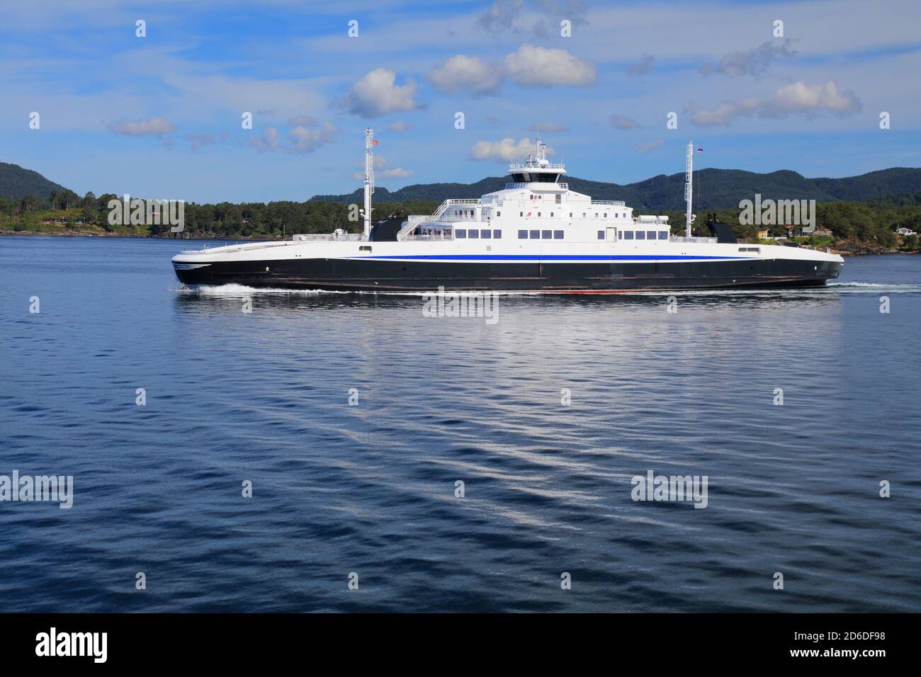 Norway fiord ferry crossing. Passenger and car ferry vessel across ...