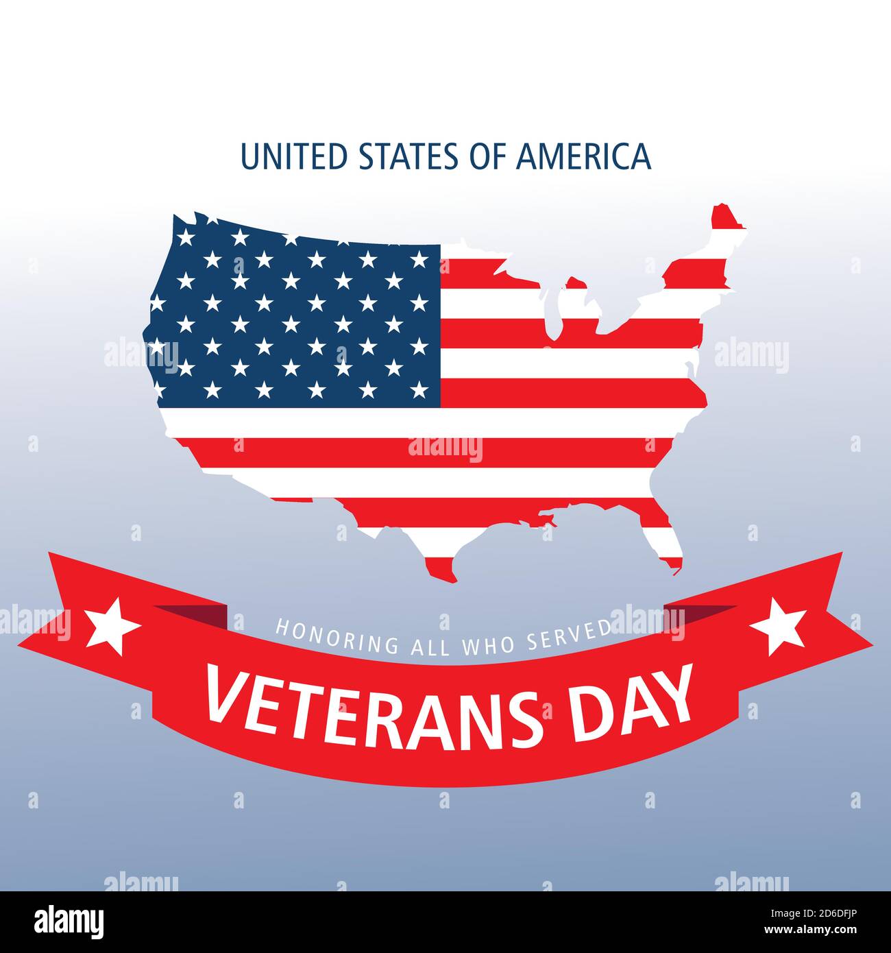 happy veterans day, flag in map country and banner vector illustration ...