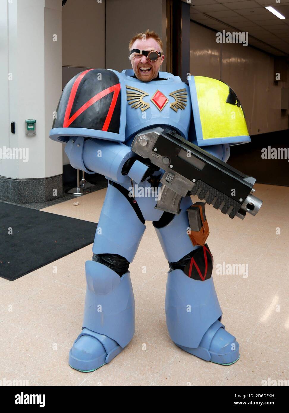 A cosplayer dressed as a Warhammer 40,000 Supermarine during the MCM ...