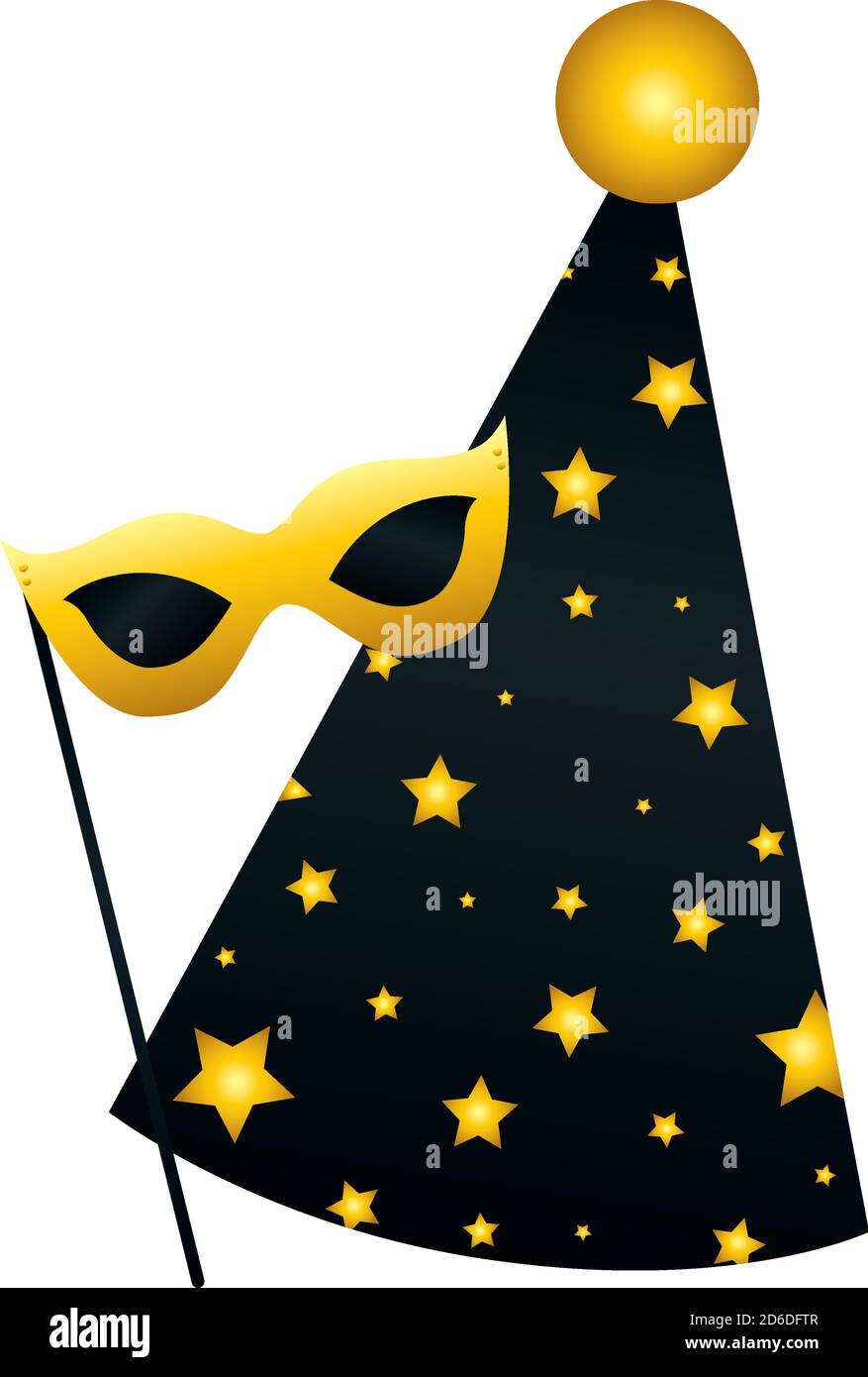 party starry hat and glasses mask vector design Stock Vector Image ...