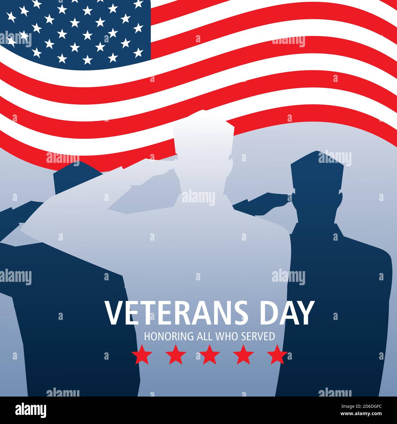 happy veterans day, american soldiers and flag patriotism vector ...