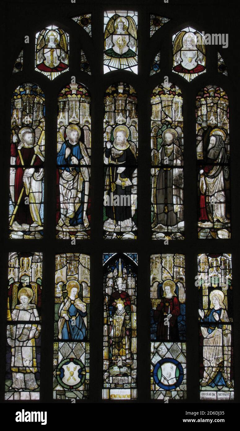 Composite Window of English Stained Glass, British, 15th century Stock ...