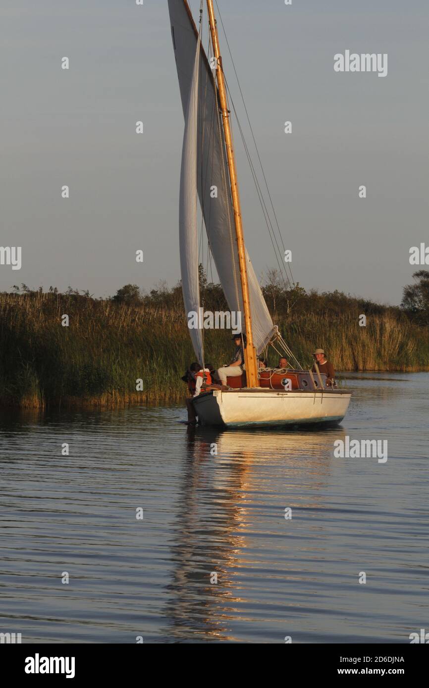 sailing on the Norfolk Broads Stock Photo - Alamy