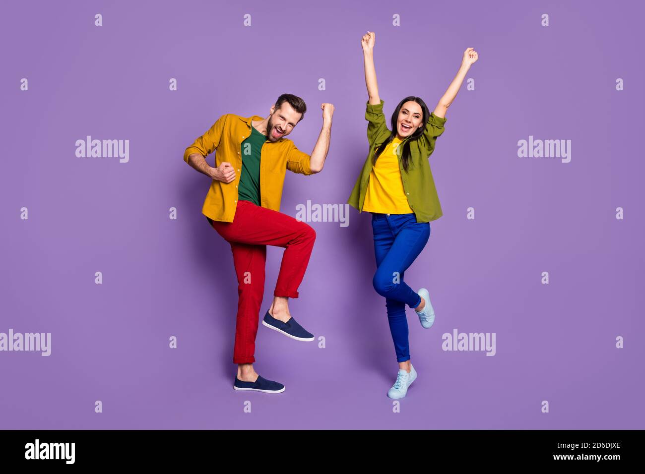 Full length body size view of his he her she nice attractive lucky ...