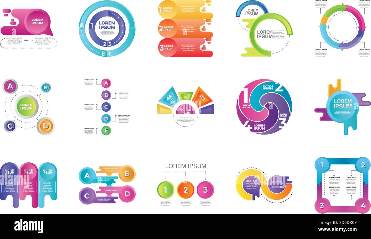 infographic business presentation annual report diagrams templates set ...