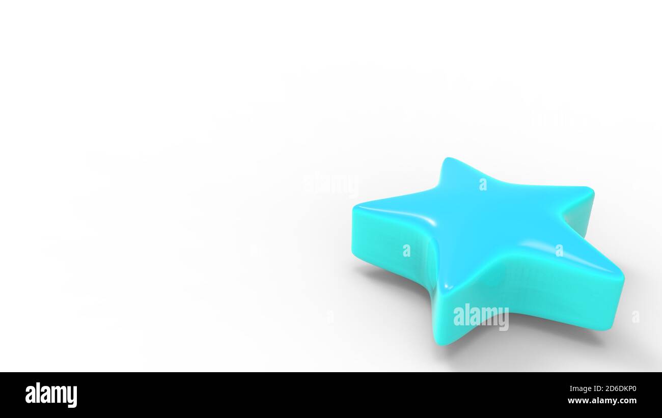 3d azure star on color background. Render and illustration of golden ...