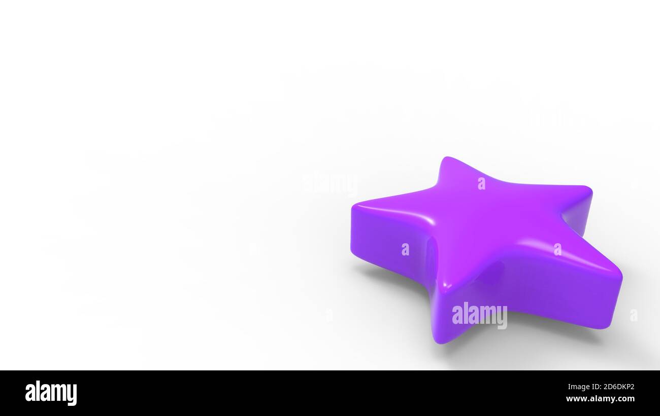 3d violet star on color background. Render and illustration of golden ...