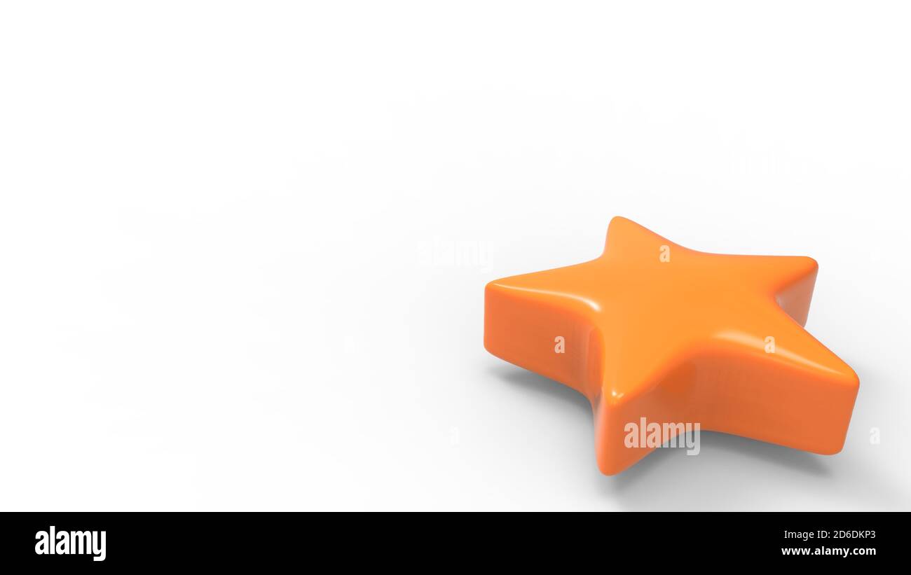 3d orange star on color background. Render and illustration of golden ...