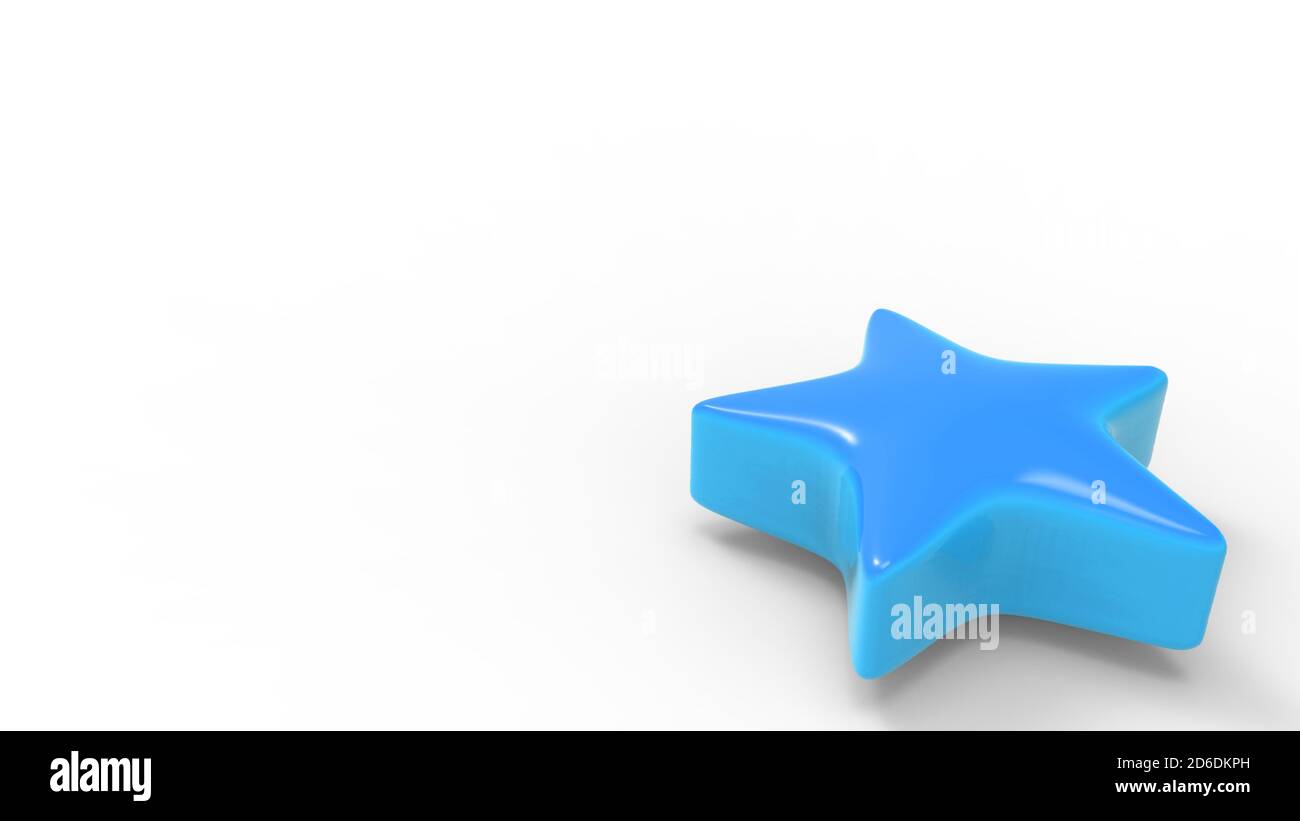 3d blue star on color background. Render and illustration of golden ...