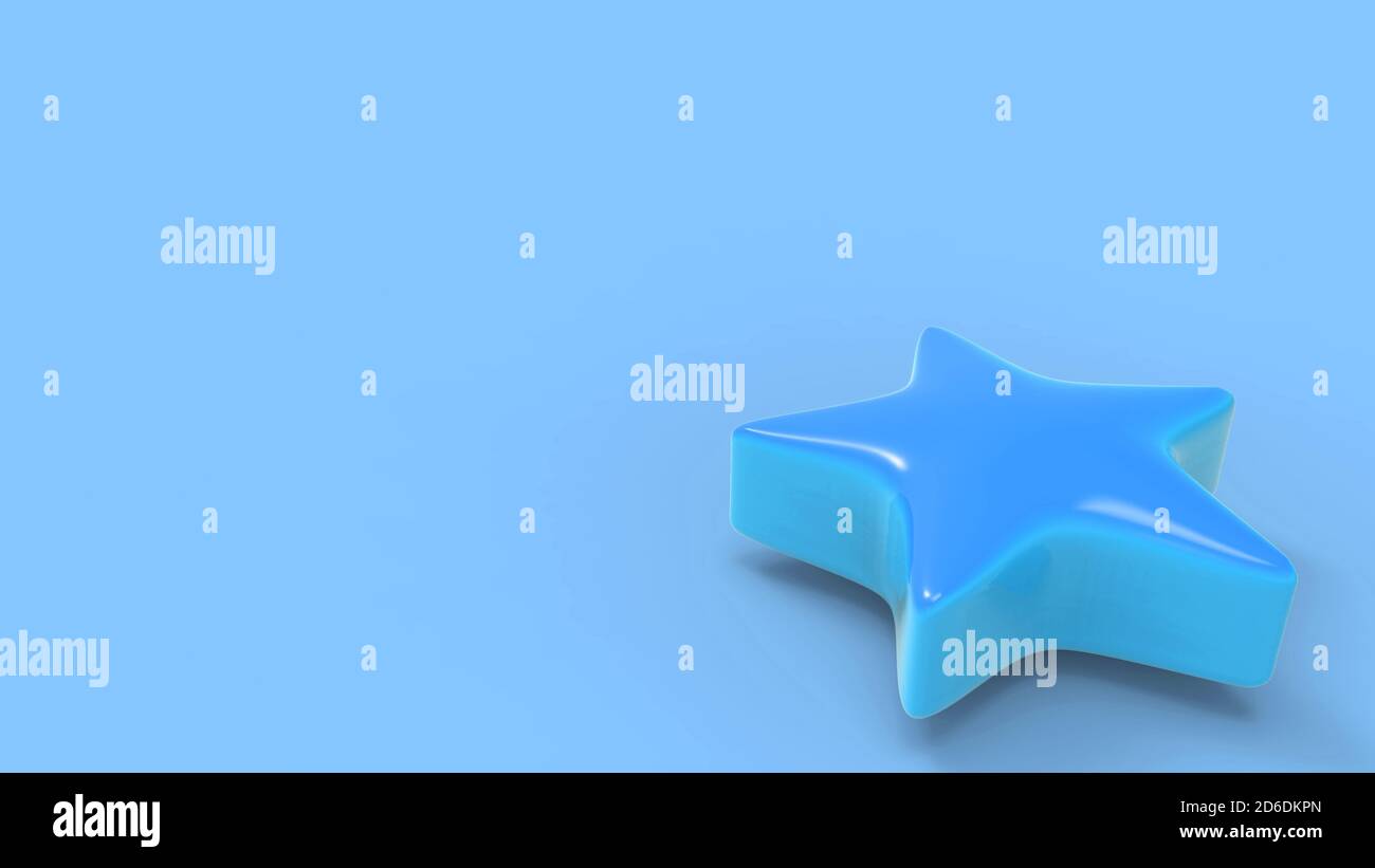 3d blue star on color background. Render and illustration of golden ...
