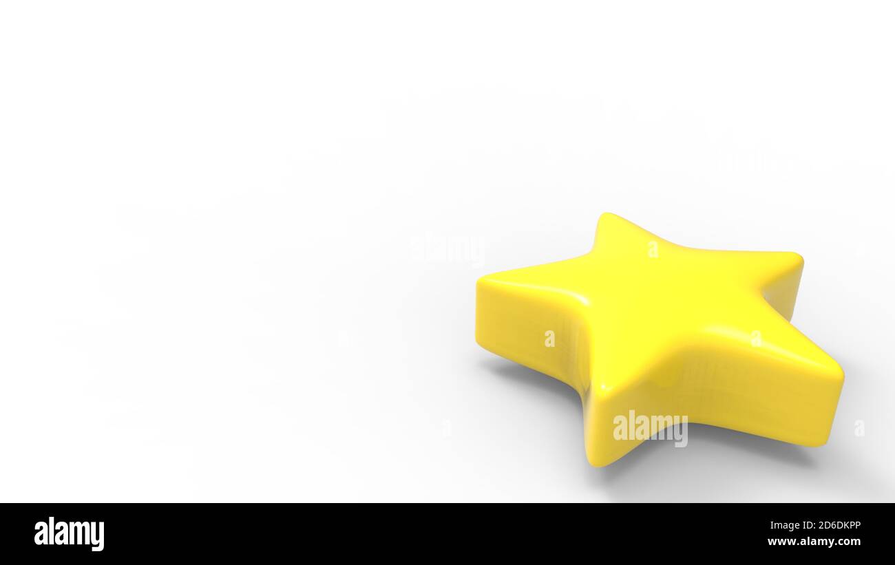 3d yellow star on color background. Render and illustration of golden ...