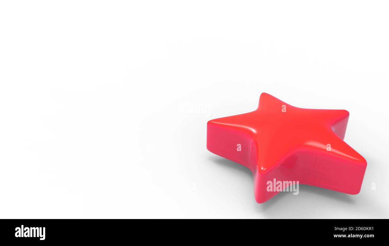 3d red star on color background. Render and illustration of golden star ...
