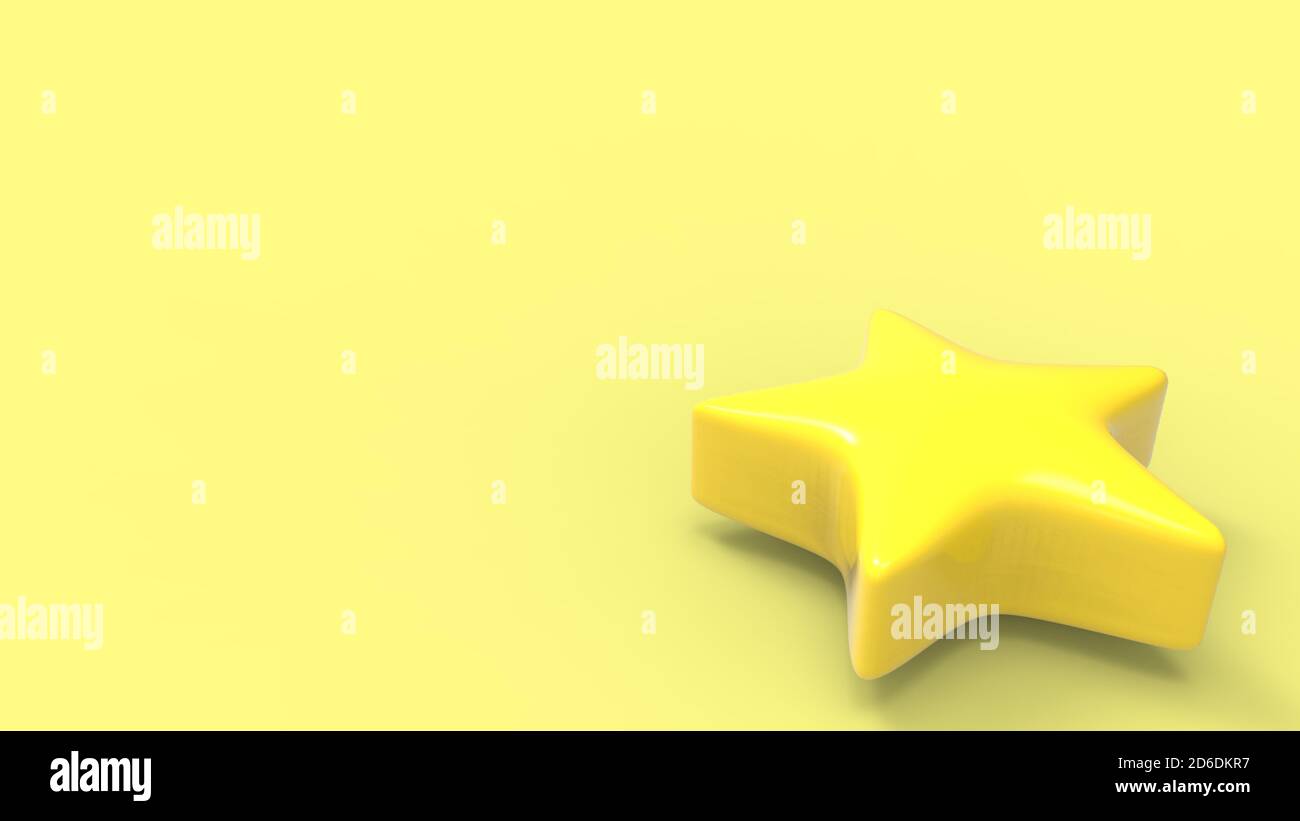 3d yellow star on color background. Render and illustration of golden ...