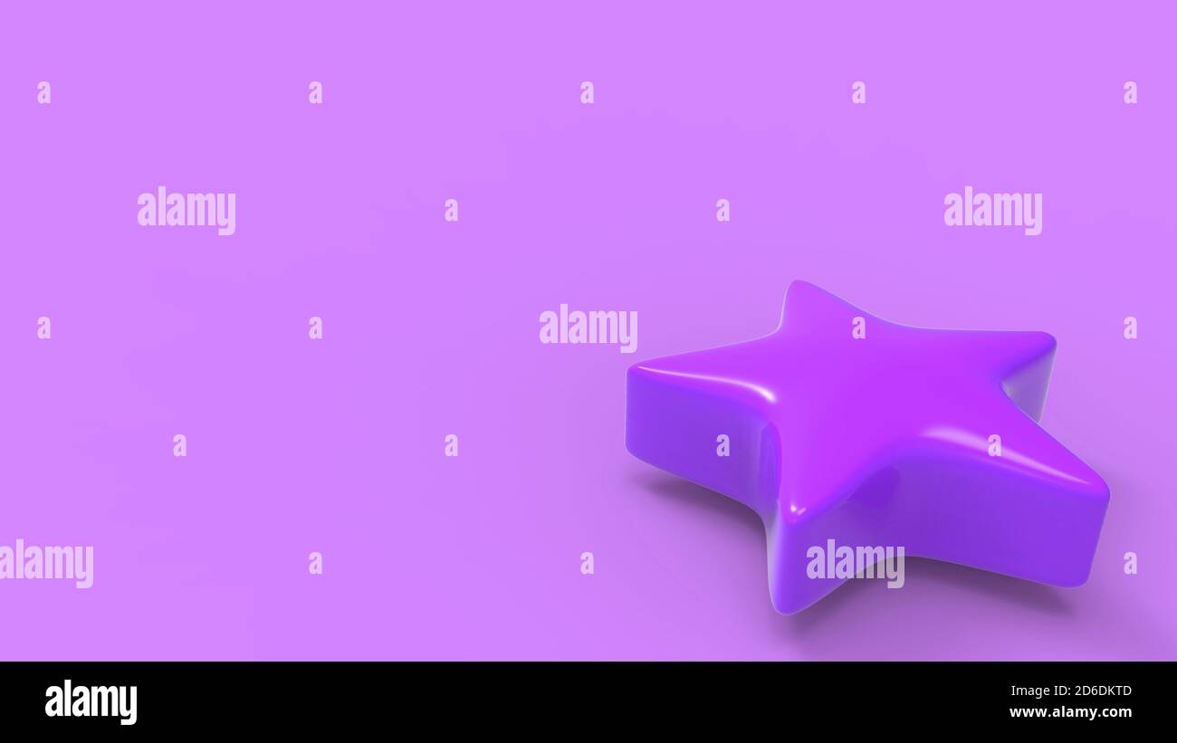 3d violet star on color background. Render and illustration of golden ...