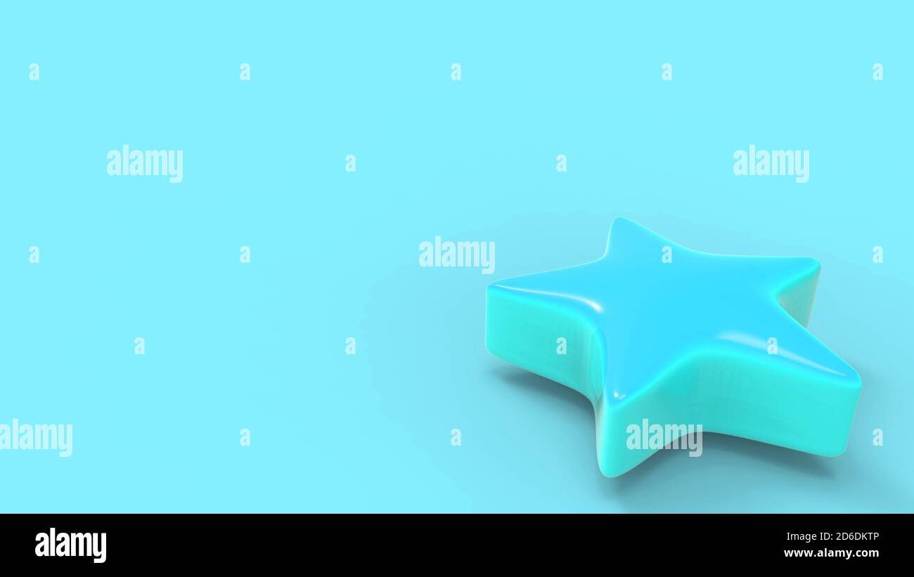 3d azure star on color background. Render and illustration of golden ...