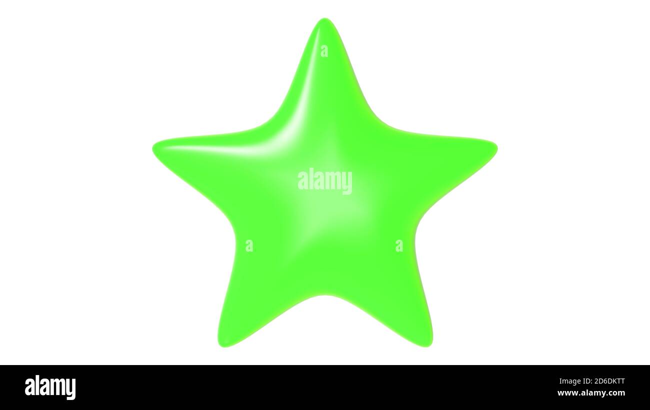 3d green star on color background. Render and illustration of golden ...