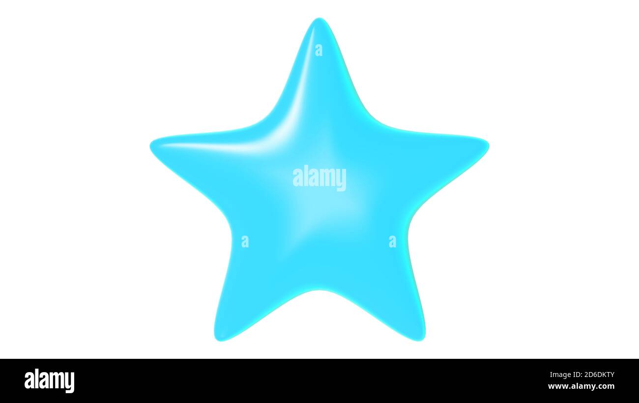 3d azure star on color background. Render and illustration of golden ...