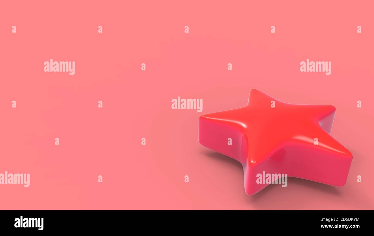 3d red star on color background. Render and illustration of golden star ...