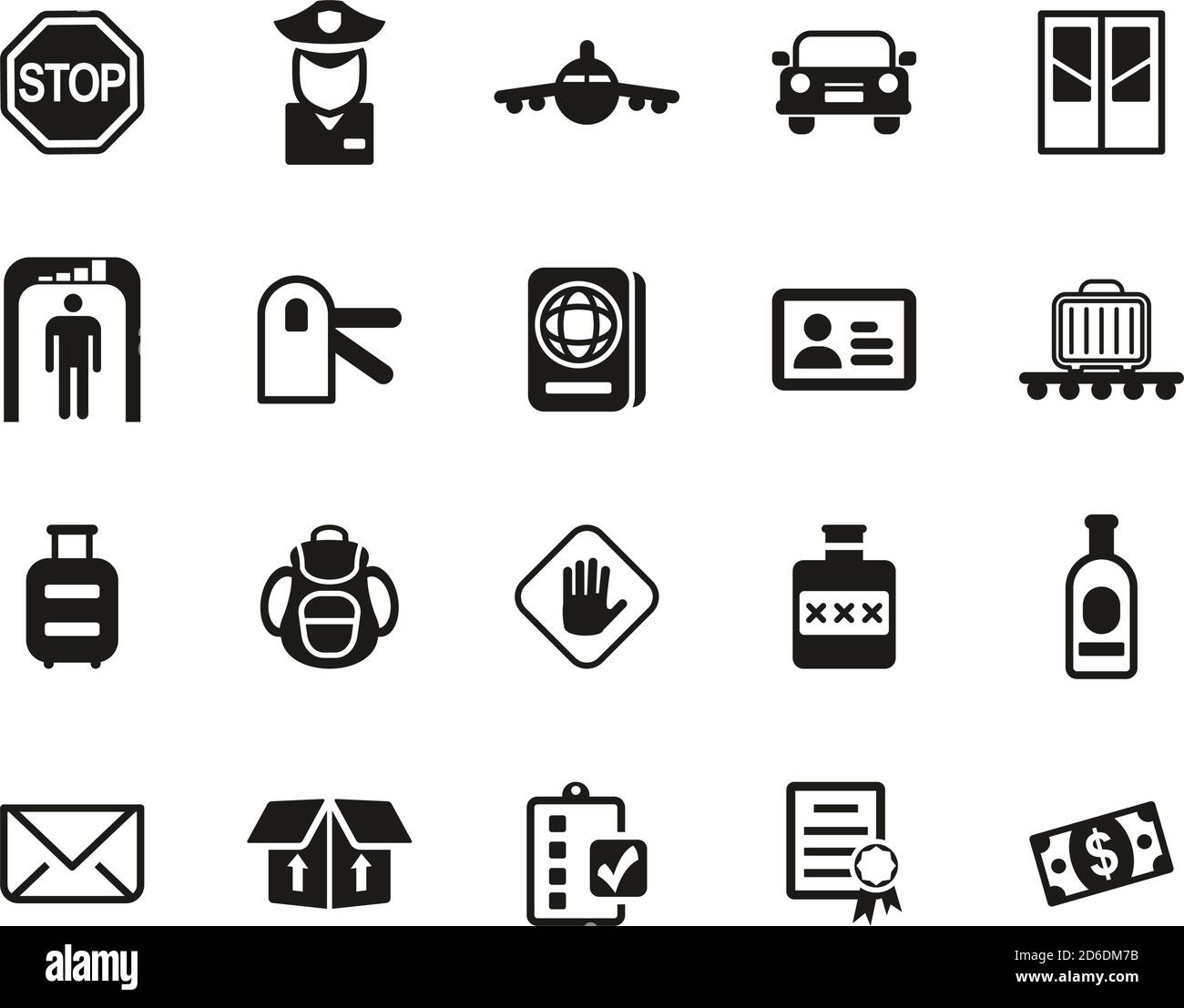 Customs Icons Black & White Set Big Stock Vector Image & Art - Alamy