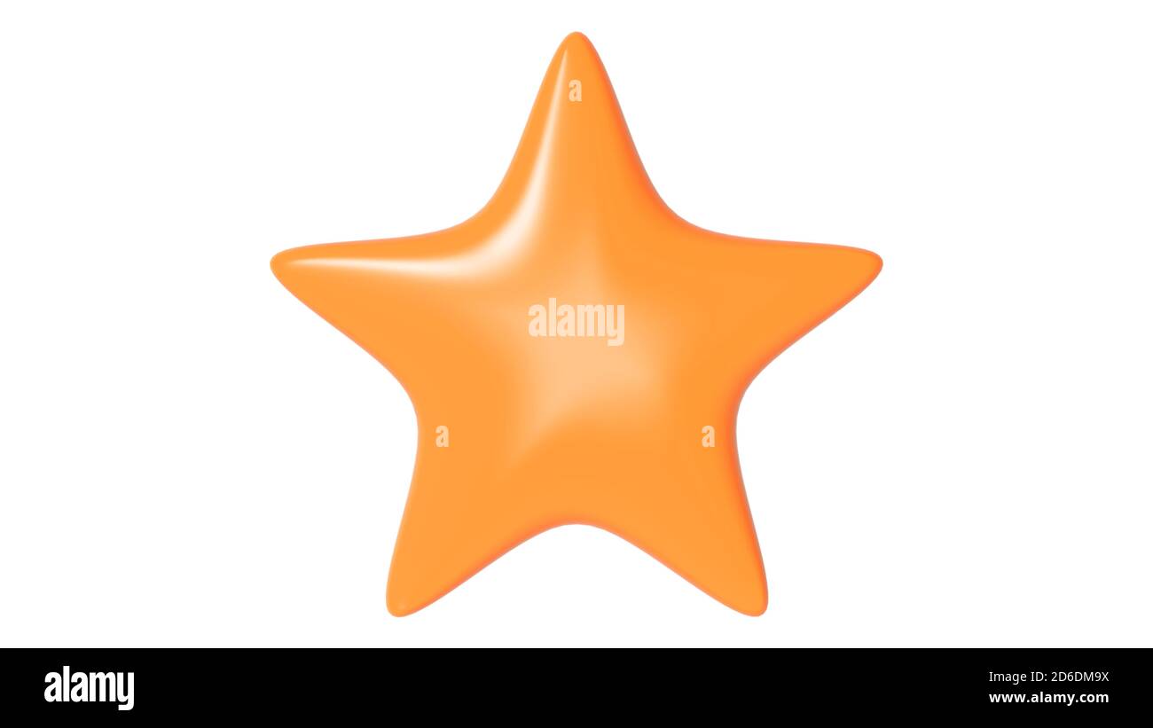 3d orange star on color background. Render and illustration of golden ...