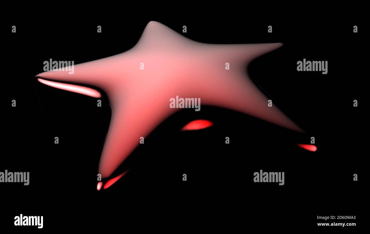 3d red star on color background. Render and illustration of golden star ...