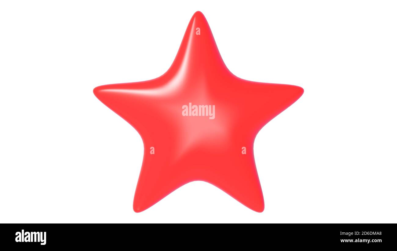 3d red star on color background. Render and illustration of golden star ...