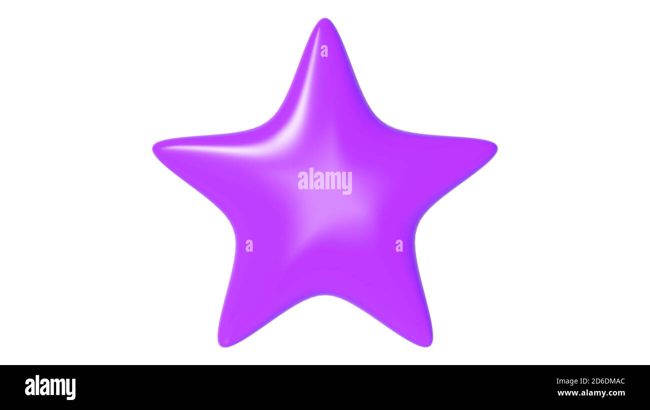 3d violet star on color background. Render and illustration of golden ...
