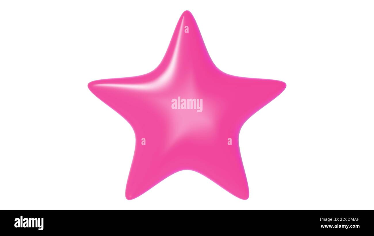3d pink star on color background. Render and illustration of golden ...