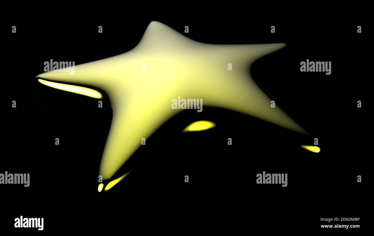 3d yellow star on color background. Render and illustration of golden ...