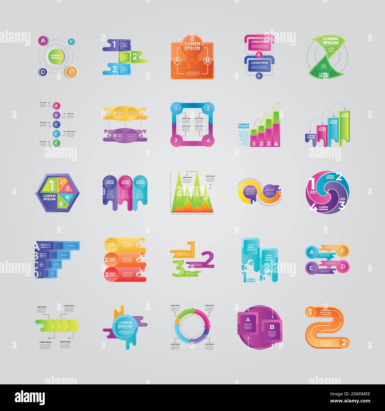 infographic set icons options, steps, strategy, planning business ...