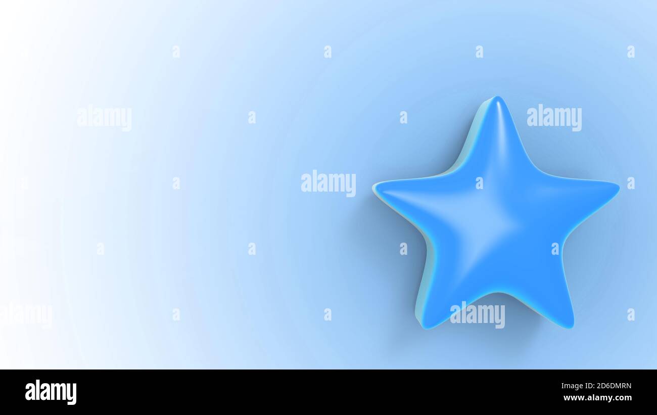 3d blue star on color background. Render and illustration of golden ...