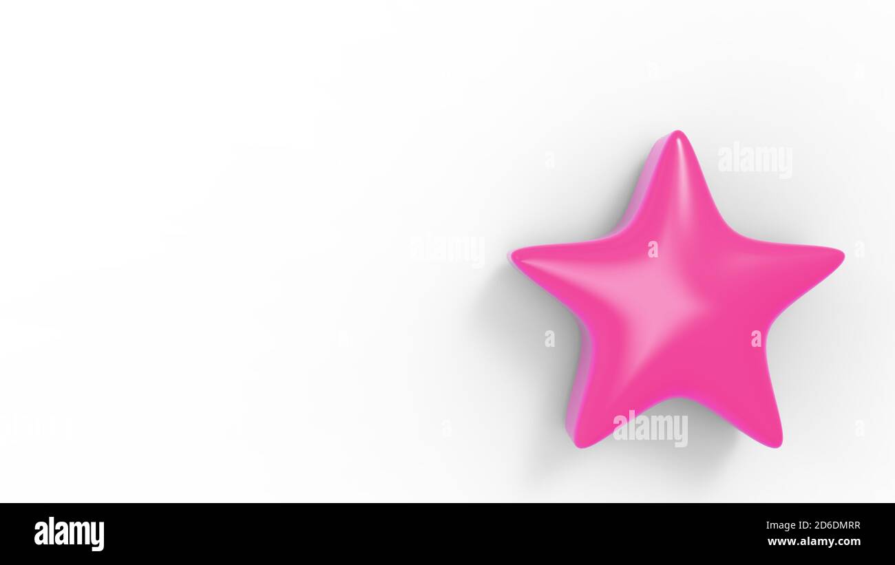 3d pink star on color background. Render and illustration of golden ...