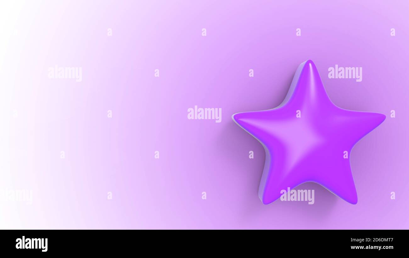 3d violet star on color background. Render and illustration of golden ...