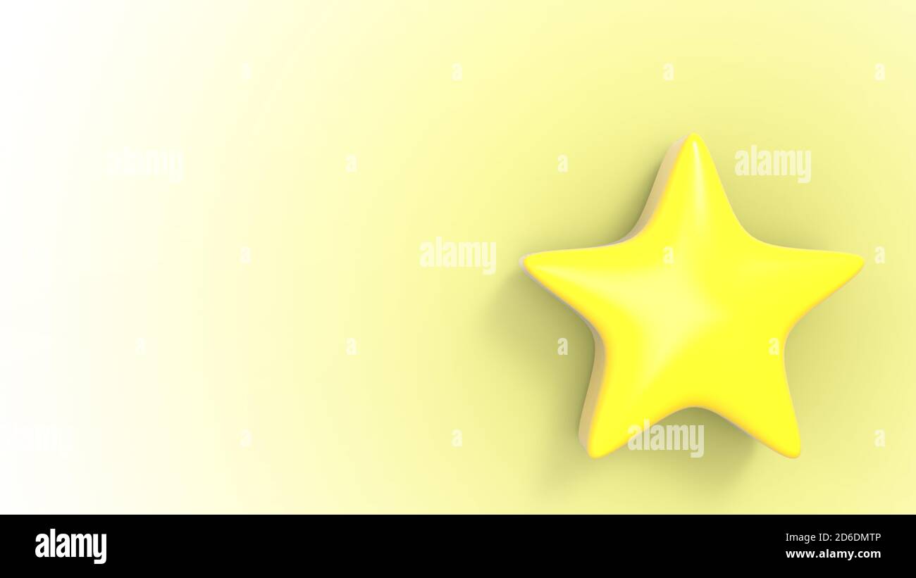 3d yellow star on color background. Render and illustration of golden ...