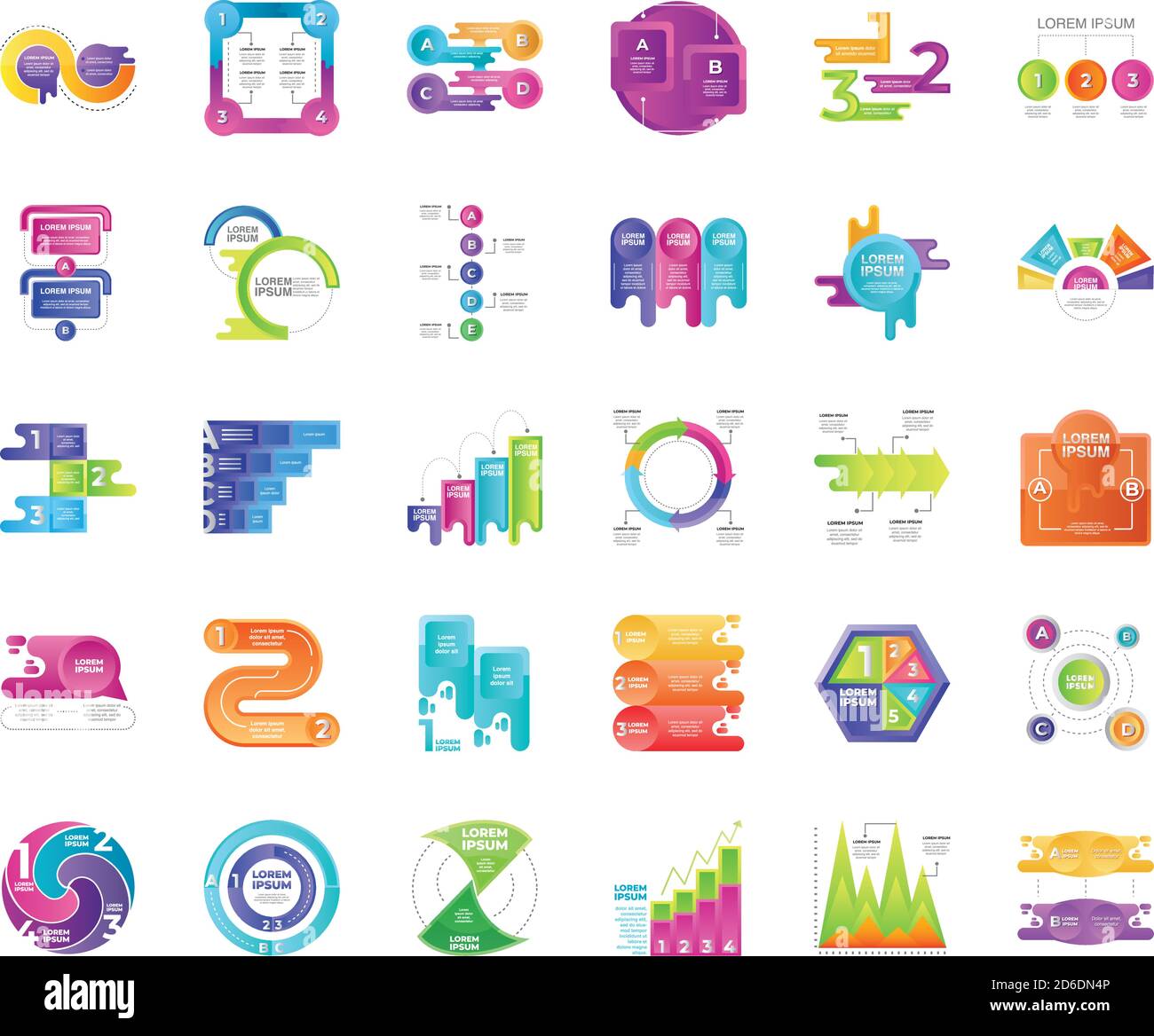 infographic set, business data process chart, diagram with steps ...