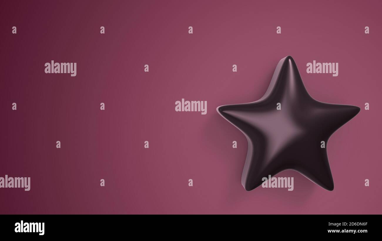 3d pink star on color background. Render and illustration of golden ...