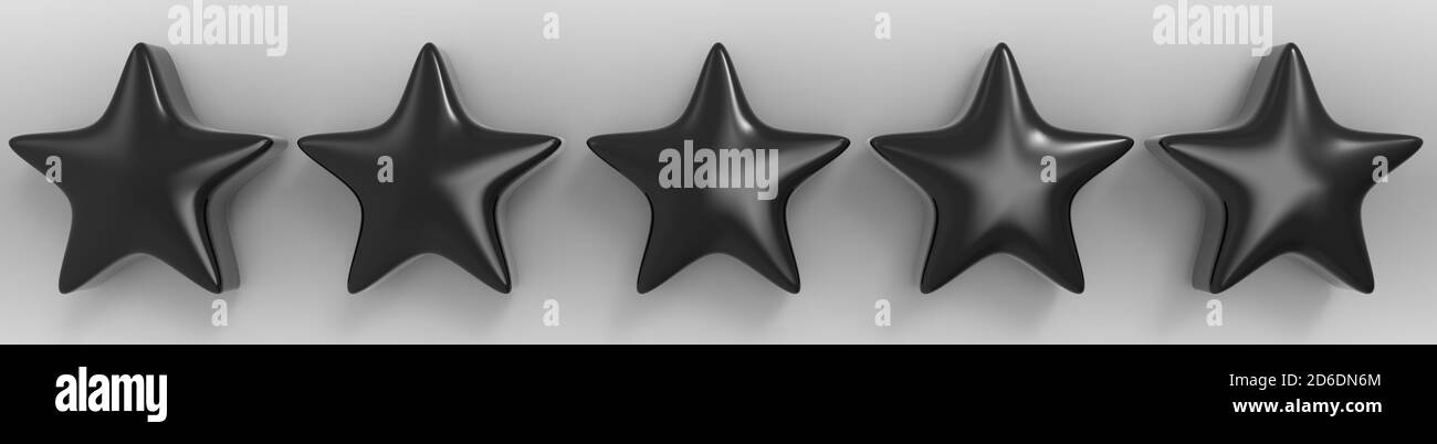 3d five gray star on color background. Render and illustration of ...