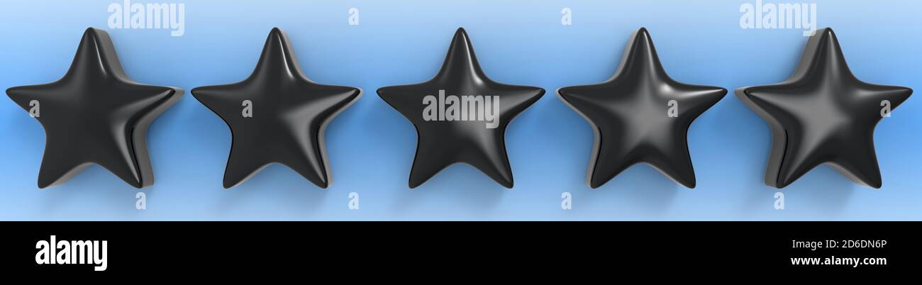 3d five blue star on color background. Render and illustration of ...