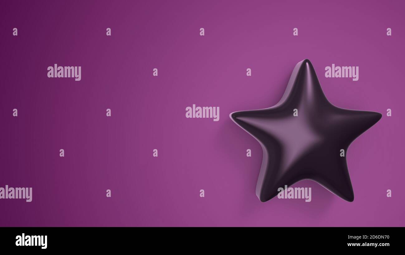 3d purple star on color background. Render and illustration of golden ...