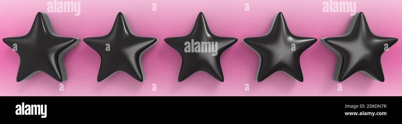 3d five pink star on color background. Render and illustration of ...