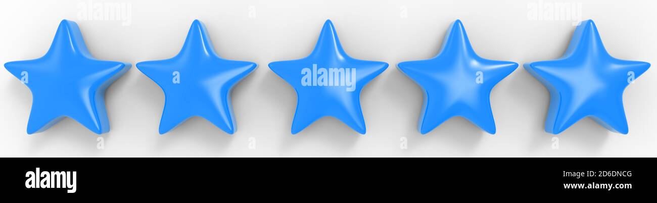 3d five blue star on color background. Render and illustration of ...