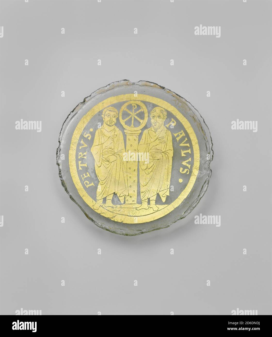 Bowl Base with Saints Peter and Paul Flanking a Column with the ...