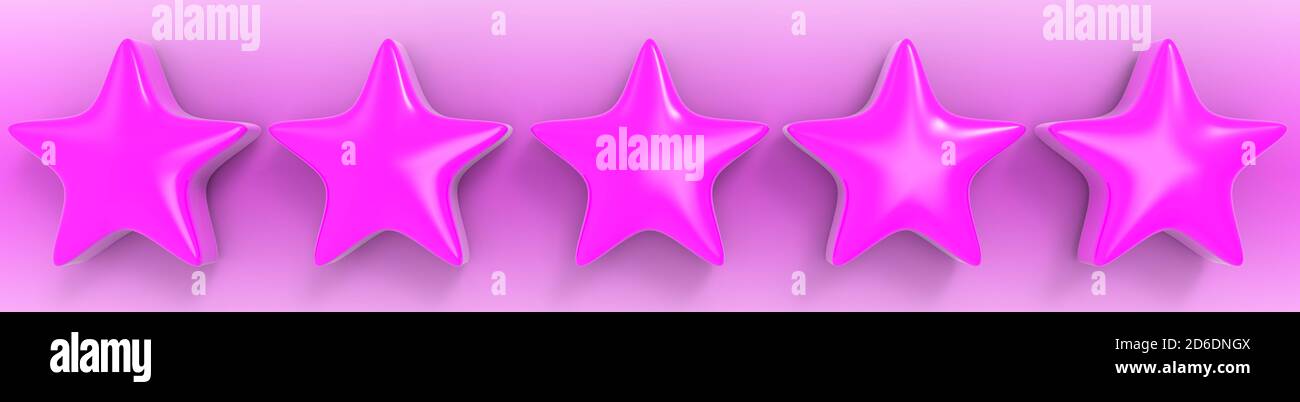 3d five purple star on color background. Render and illustration of ...