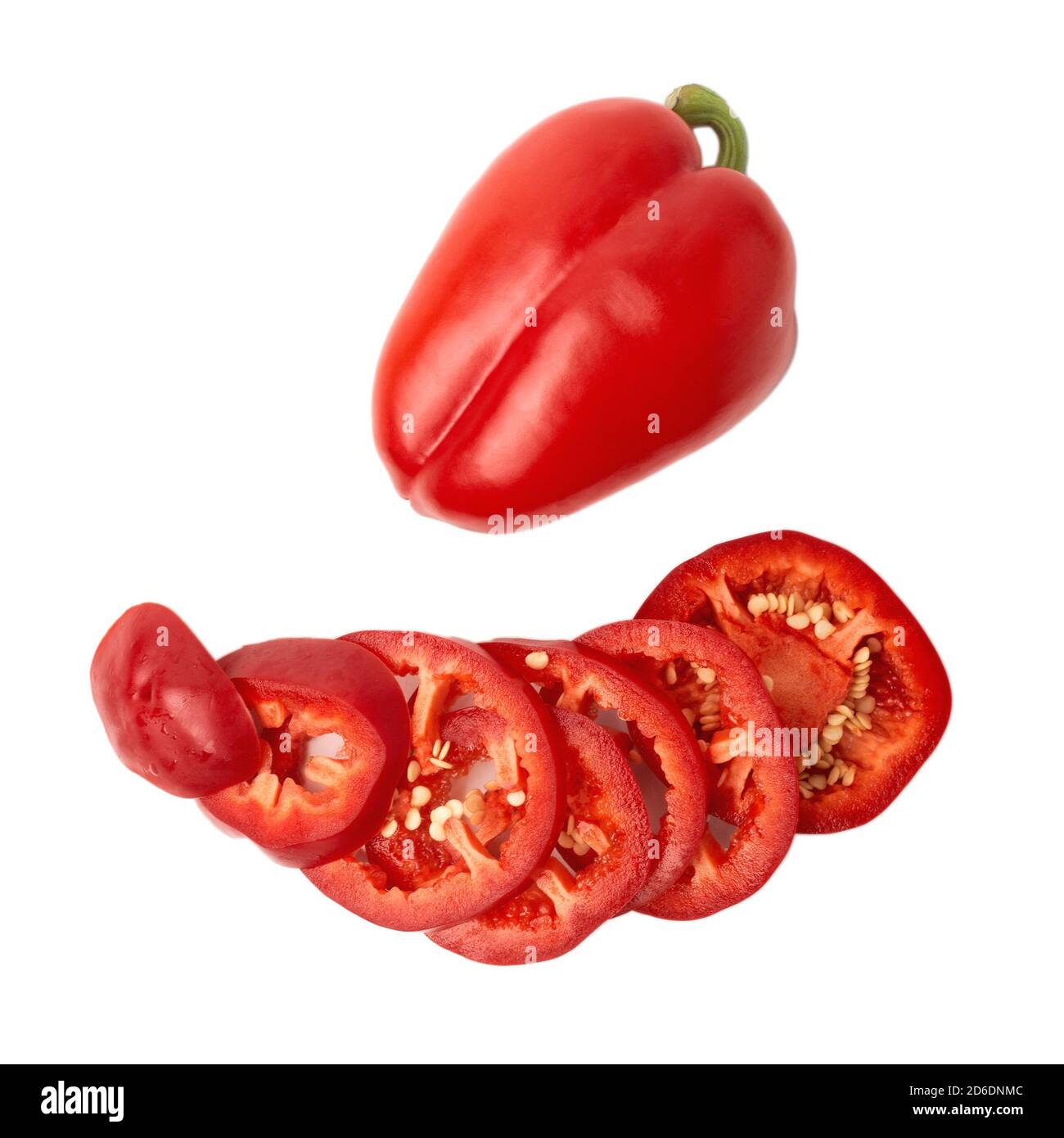 Chopped red bell pepper isolated on a white background Stock Photo - Alamy