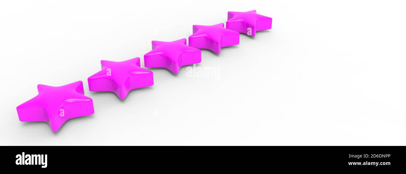3d five purple star on color background. Render and illustration of ...