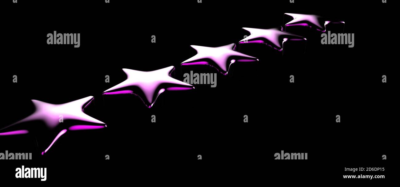 3d five purple star on color background. Render and illustration of ...