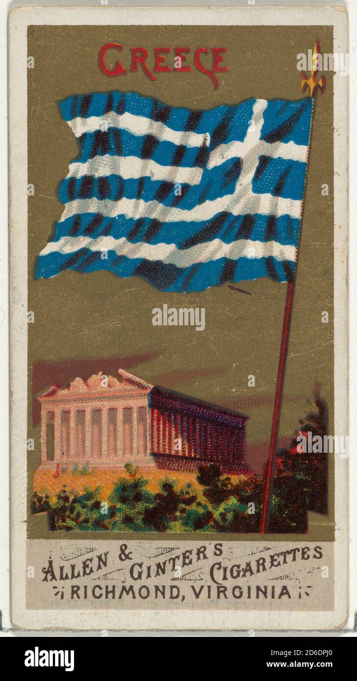 Greece, from Flags of All Nations, Series 1 (N9) for Allen & Ginter ...