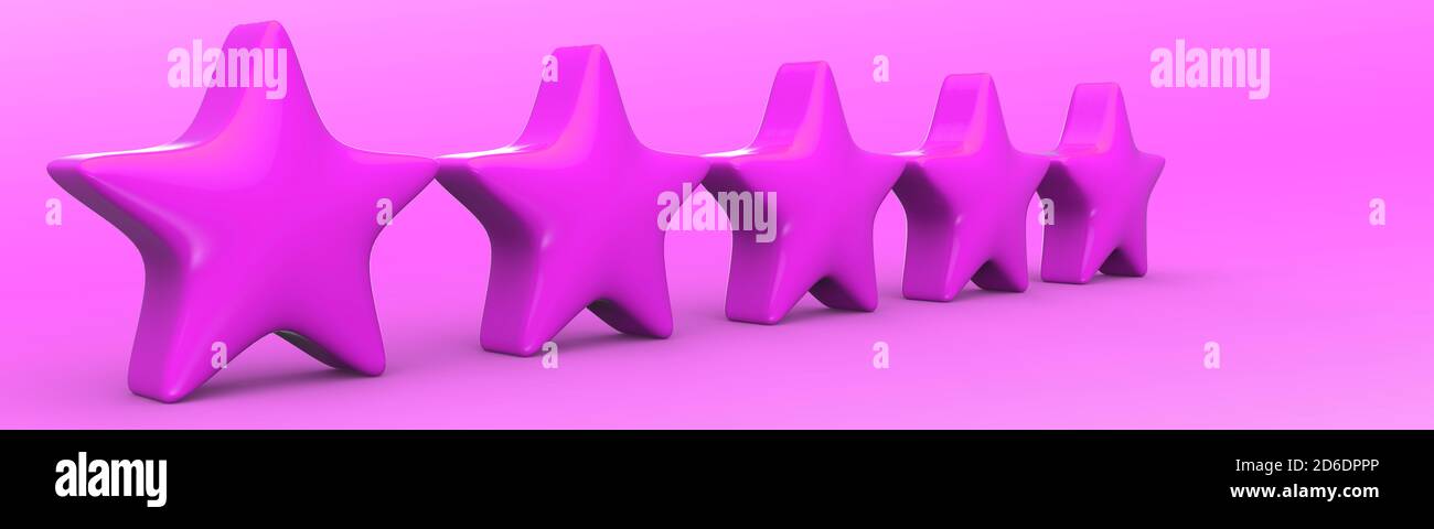 3d five purple star on color background. Render and illustration of ...