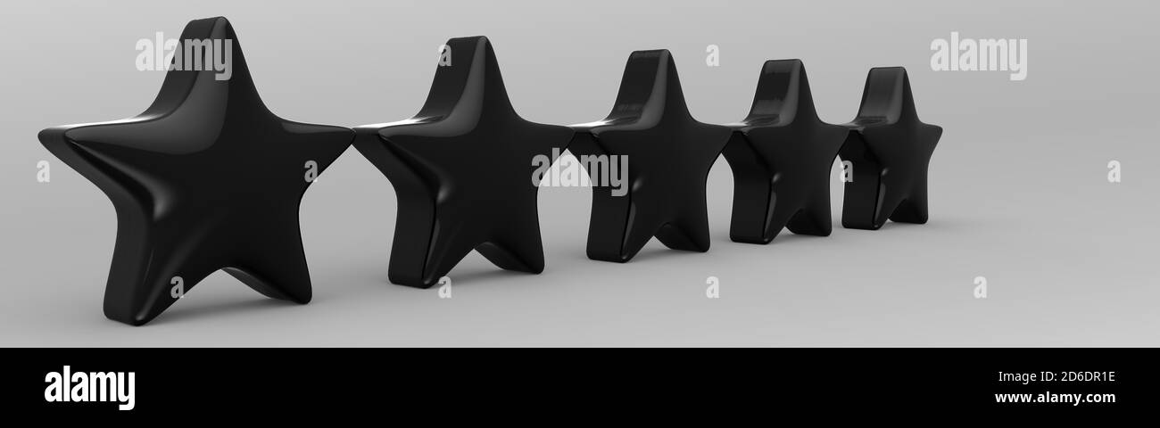 3d five gray star on color background. Render and illustration of ...